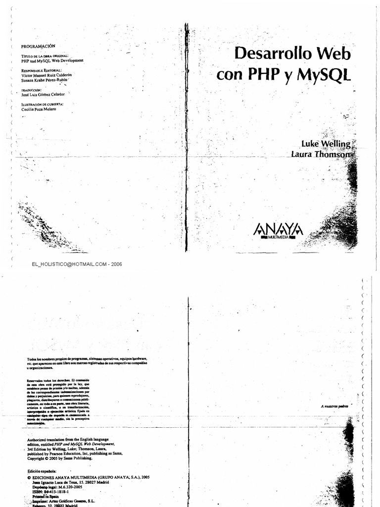 Welling Luke - Desarrollo Web Con PHP Y Mysql - Php5 | PDF | Hipertexto ...