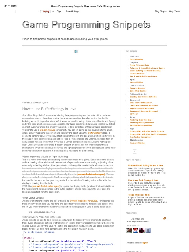 Game Programming Snippets - How To Use BufferStrategy in Java | PDF ... Game Programming Snippets - How To Use BufferStrategy in Java | PDF ...