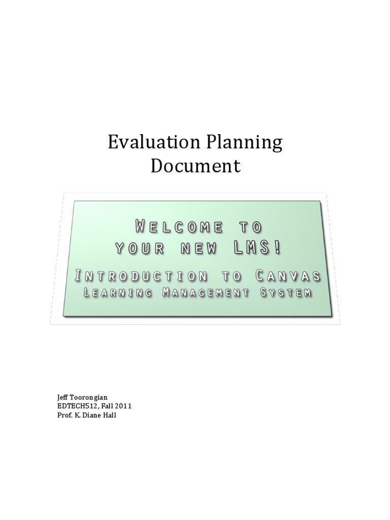 Introduction To Canvas LMS - Evaluation Planning | PDF | Educational ...