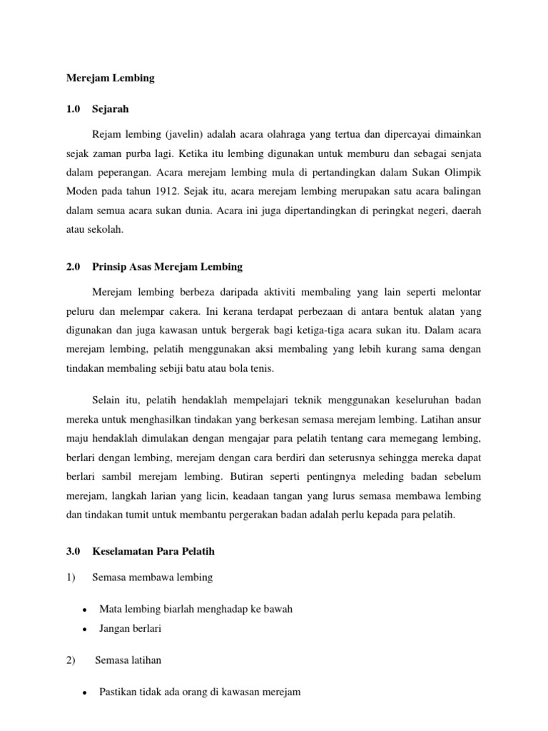 Merejam Lembing | PDF