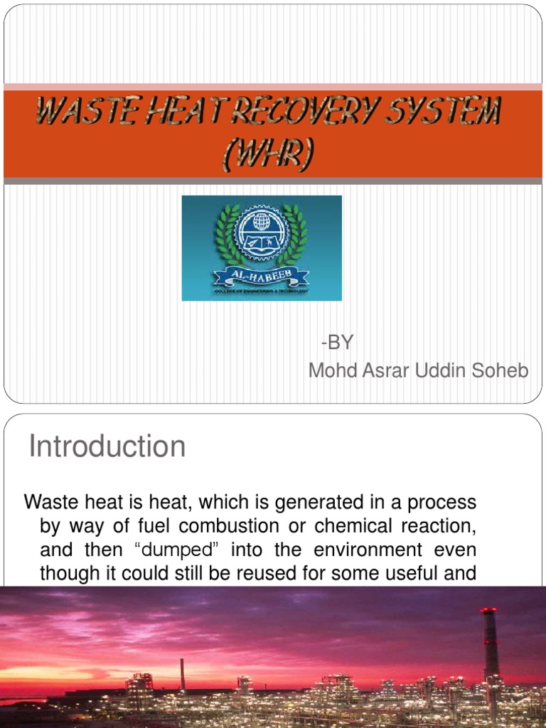 Waste Heat Recovery System | PDF | Hvac | Waste