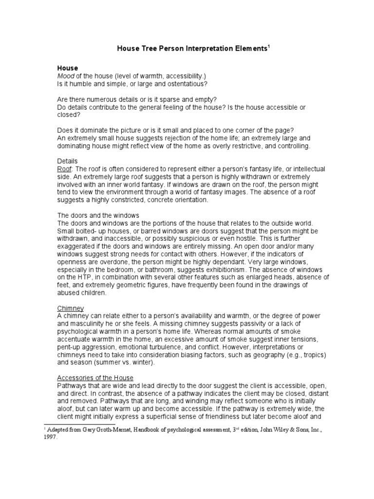House Tree Person Test Analysis | PDF | Gender | Gender Studies