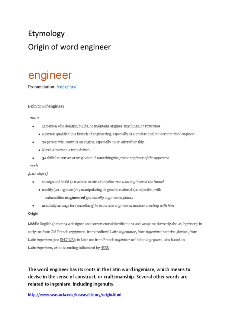 Meaning of Word Engineer | PDF