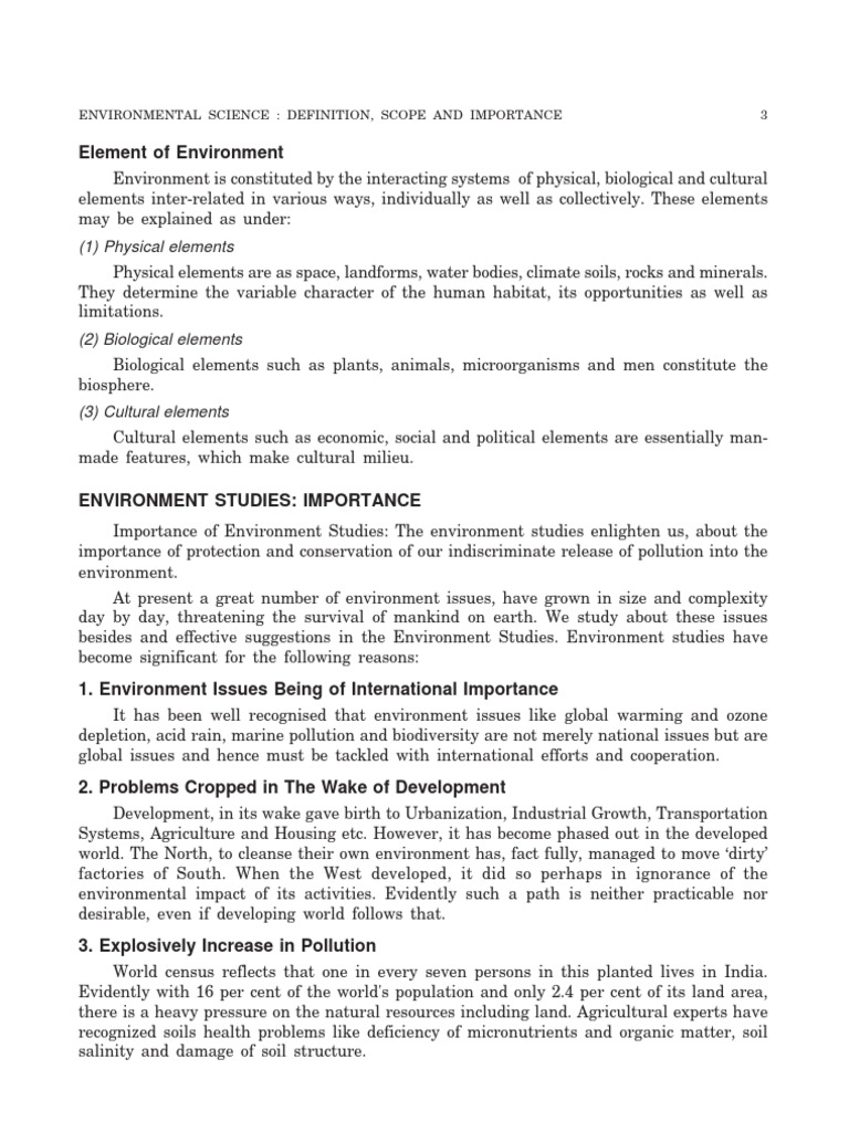 Environmental Science Unit1 | PDF | Natural Environment | Sustainability