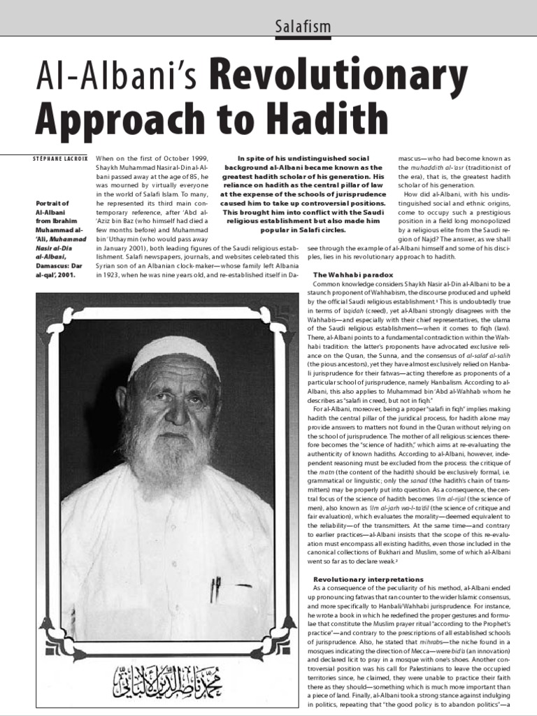 ISIM 21 Al-Albani-s Revolutionary Approach To Hadith | PDF | Wahhabism ...