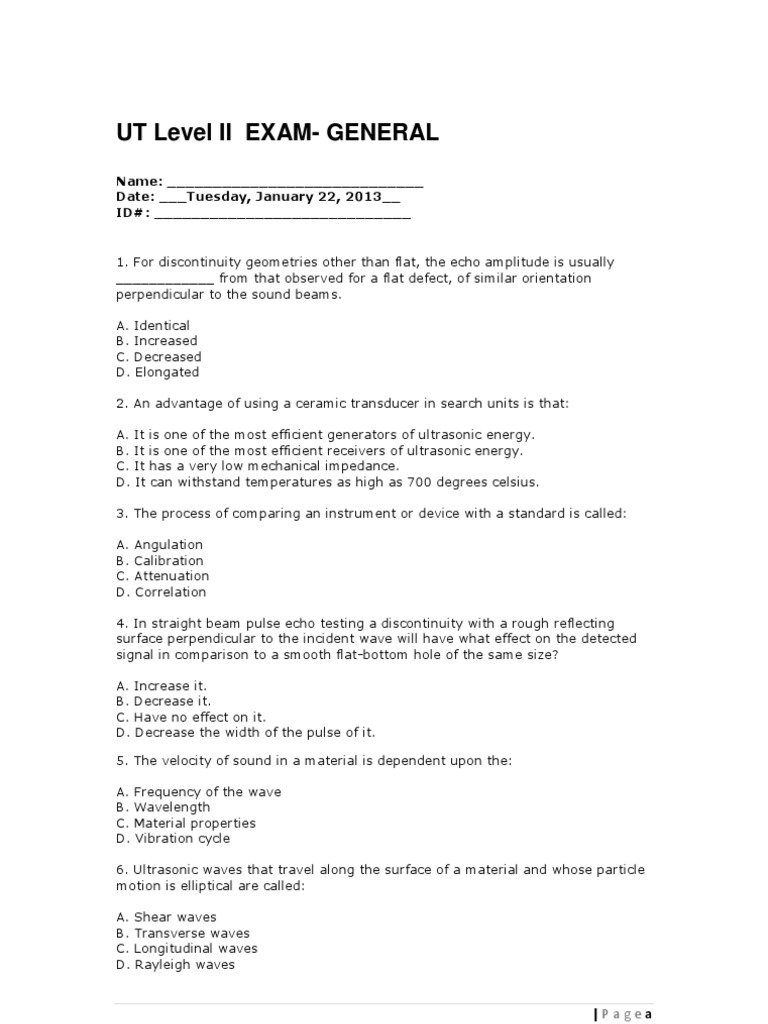 Ut General Exam | PDF | Waves | Ultrasound