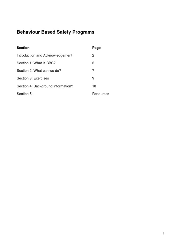 Behavior Based Safety Programs | PDF | Du Pont | Occupational Safety ...