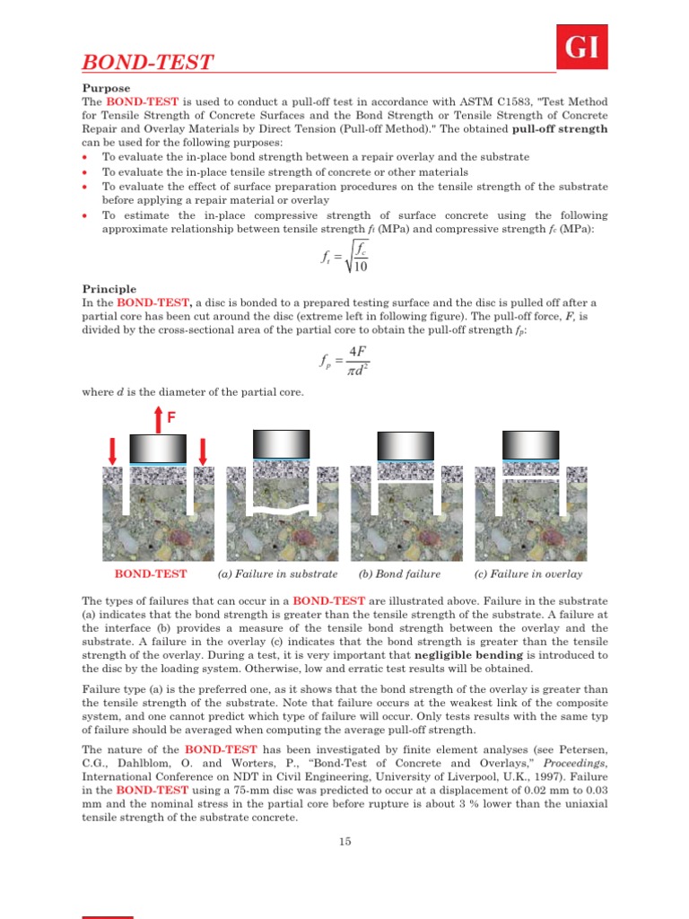 BOND-TEST Pull Strength Test | PDF | Strength Of Materials | Ultimate ...