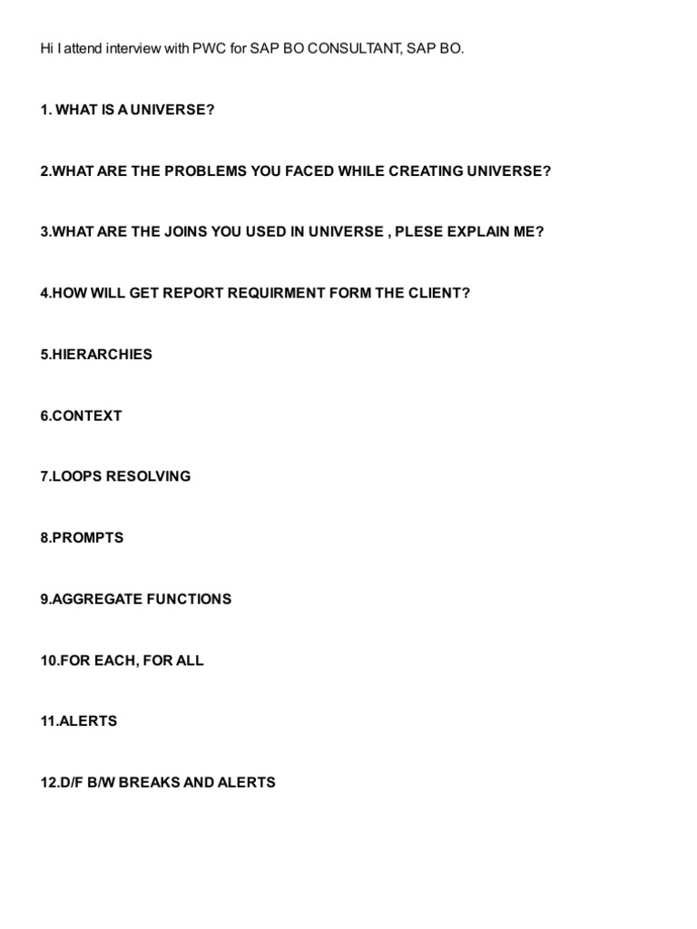 PWC Interview Questions | PDF PWC Interview Questions | PDF