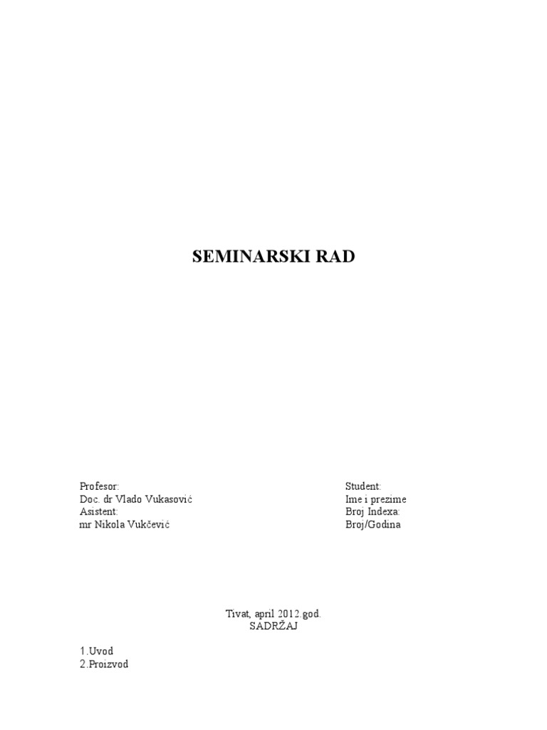 Preduzetnistvo2012 Primjer Biznis Plan | PDF