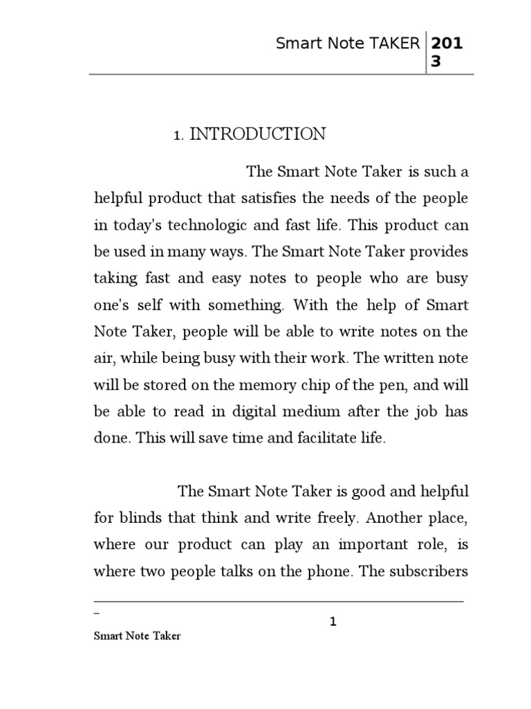 Smart Note Taker | PDF | Accelerometer | Personal Computers