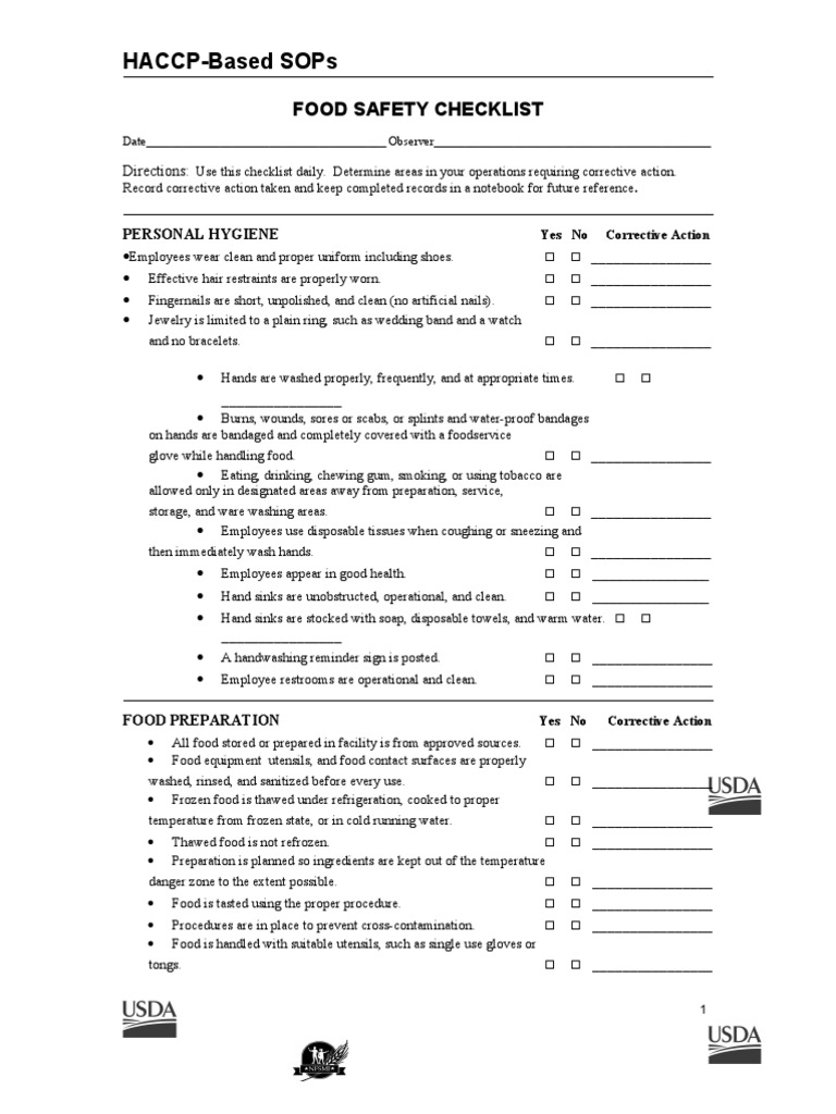 Checklist SOP | Kitchen Utensil | Refrigerator