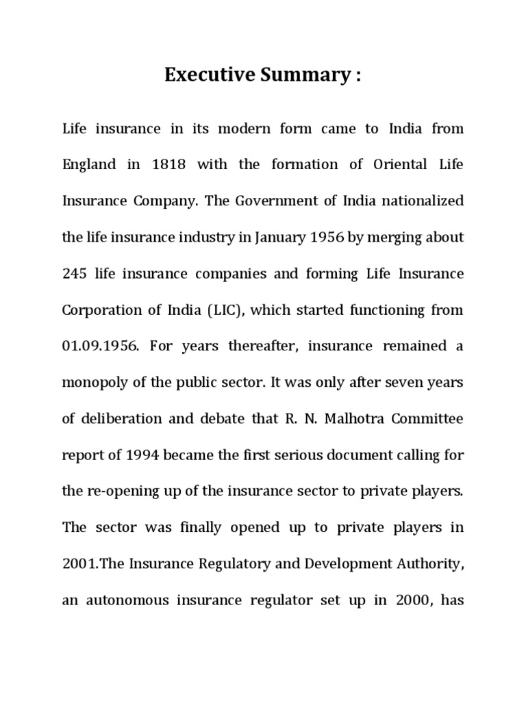 Executive Summary | PDF | Health Maintenance Organization | Insurance