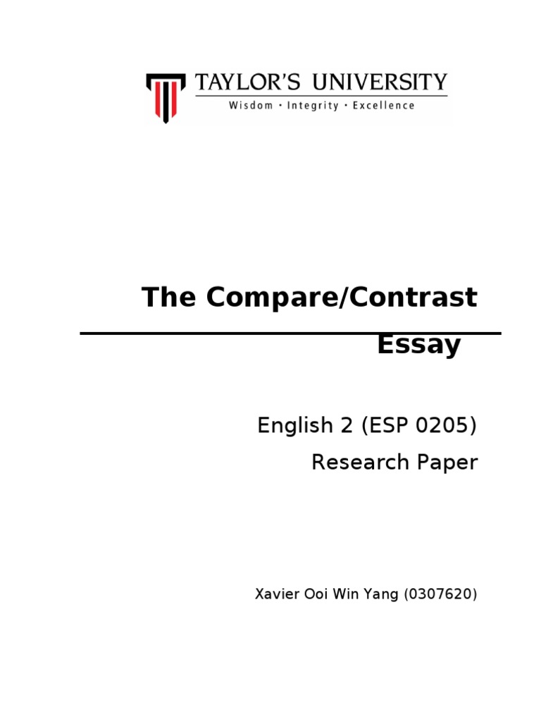 Compare and Contrast Essay-Tv Series | PDF | Reality Television