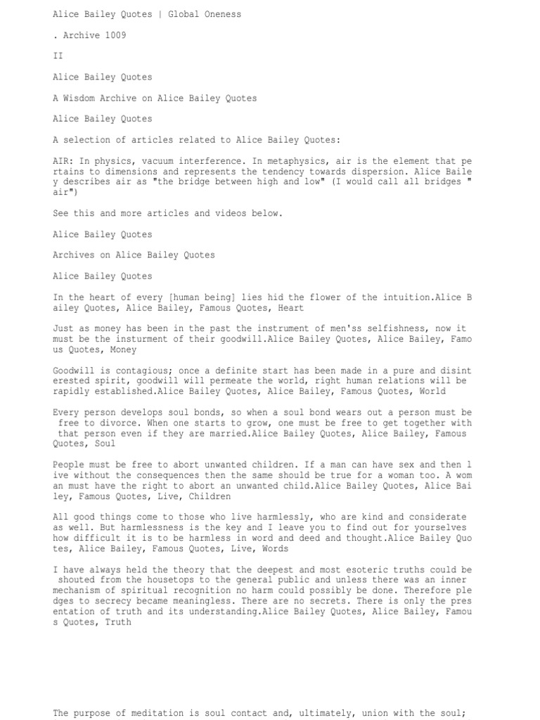 Alice Bailey Quotes | PDF | Mysticism | Soul