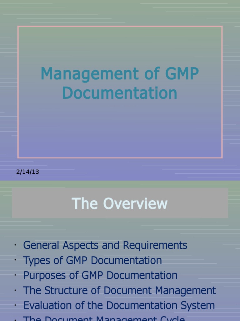015 GMP Documentation1 | PDF | Wellness | Medical