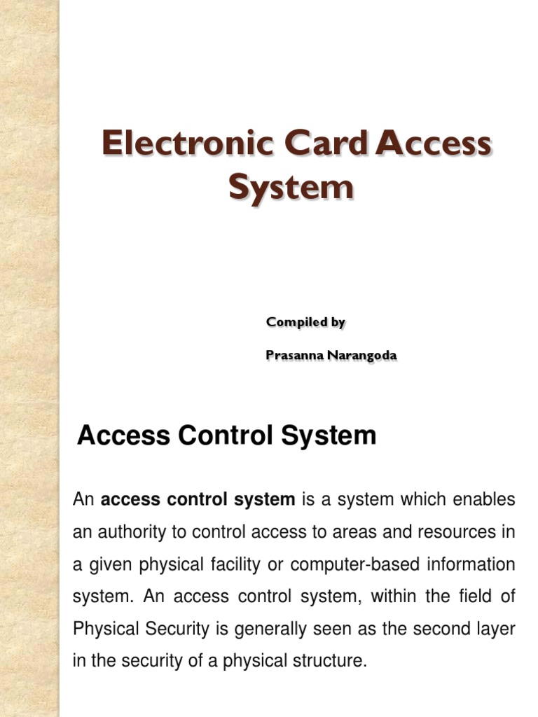 Access Control System | PDF | Access Control | Computer Network