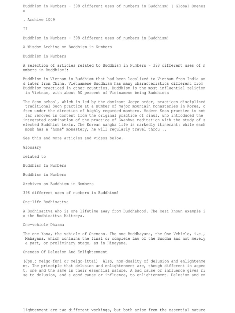 Buddhism in Numbers | PDF | Śūnyatā | Bodhisattva