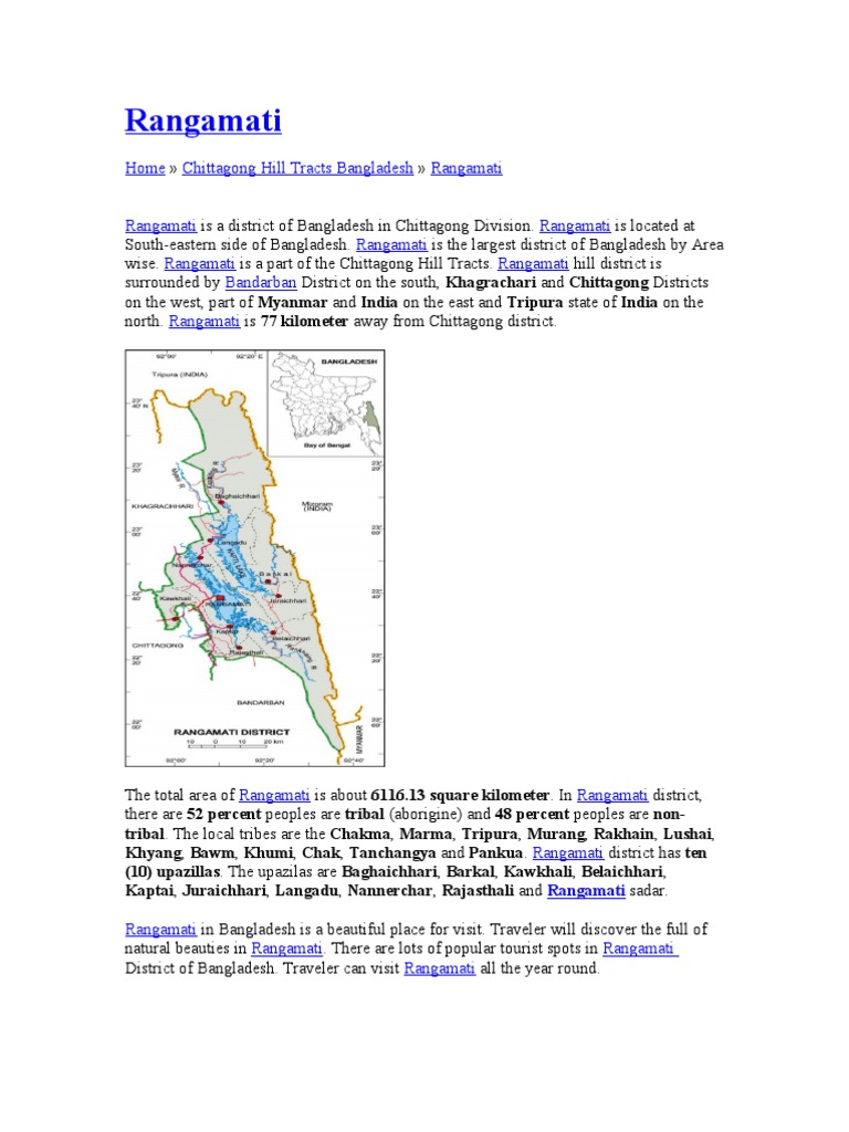 Rangamati, Bangladesh, A Tourist Spot | PDF | Tourism And Leisure | Tourism