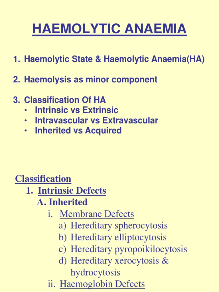 Haemolytic Anaemia | PDF | Anemia | Red Blood Cell