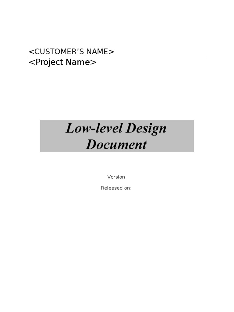 Low Level Design Document | Download Free PDF | Database Design | Databases