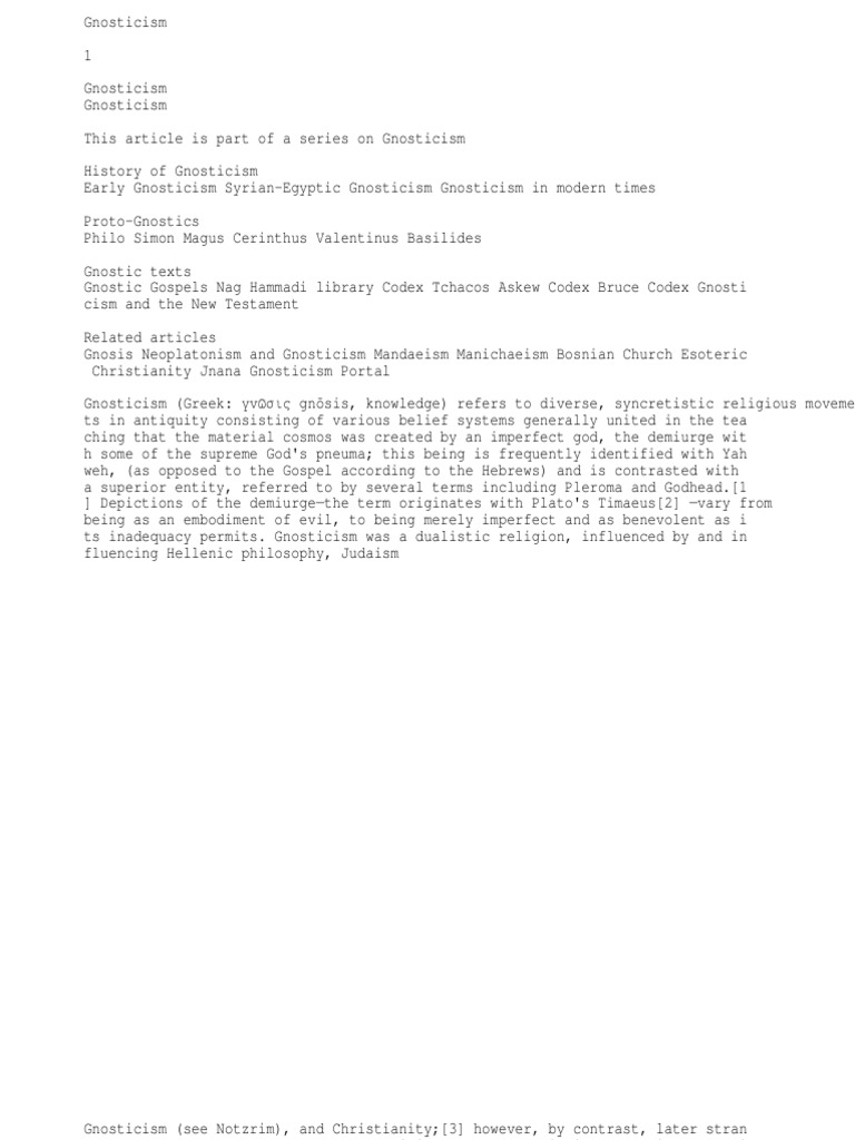 Understanding Gnosticism | PDF | Gnosticism | Dualism