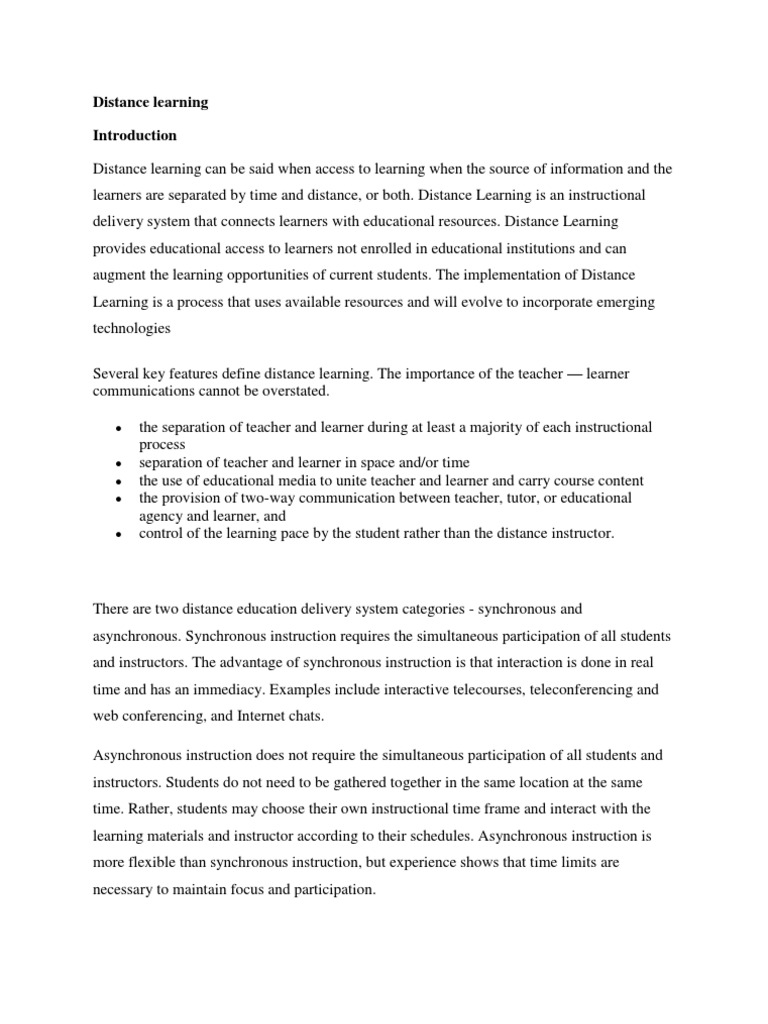 Distance Learning | PDF | Distance Education | Educational Technology