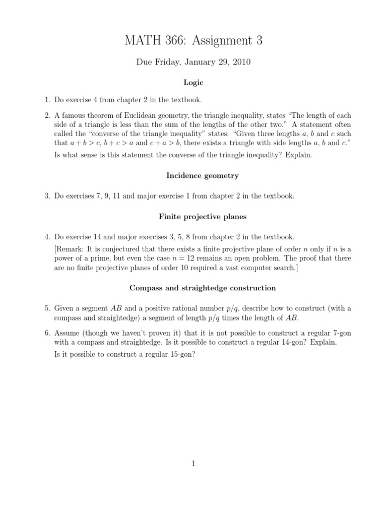 An Analysis of the Independence of Field Axioms and Geometric ...