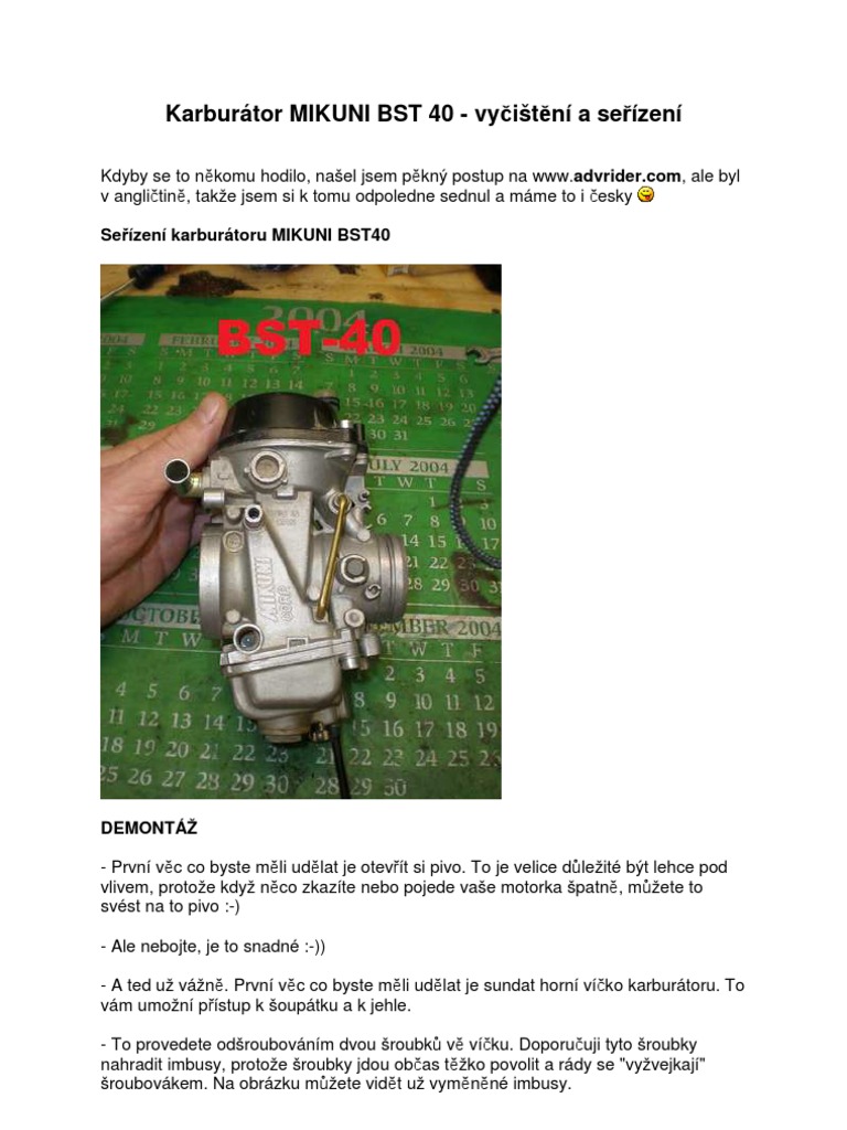 Karburator Mikuni Bst40 | PDF