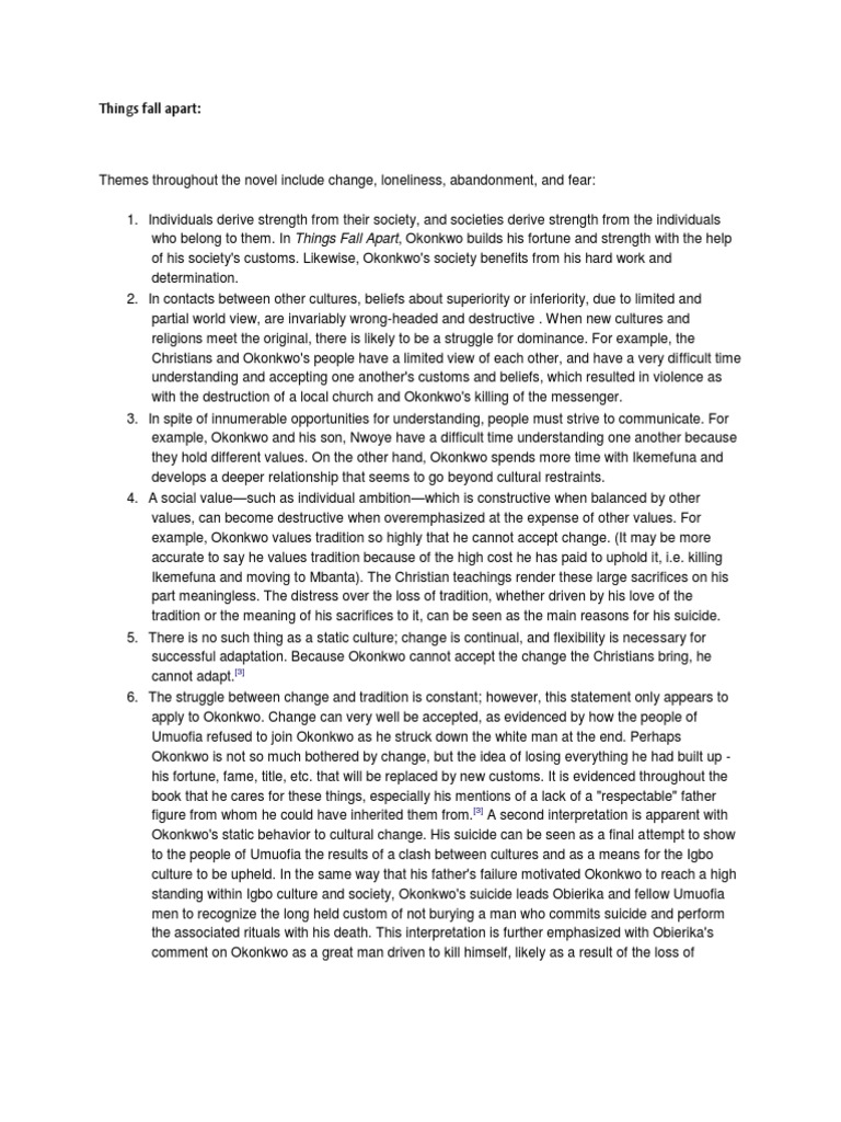 Things Fall Apart | PDF | Traditions | Religion And Belief