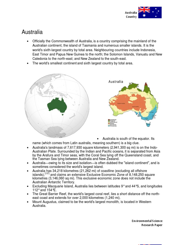 Facts About Australia | PDF | Australia | Island