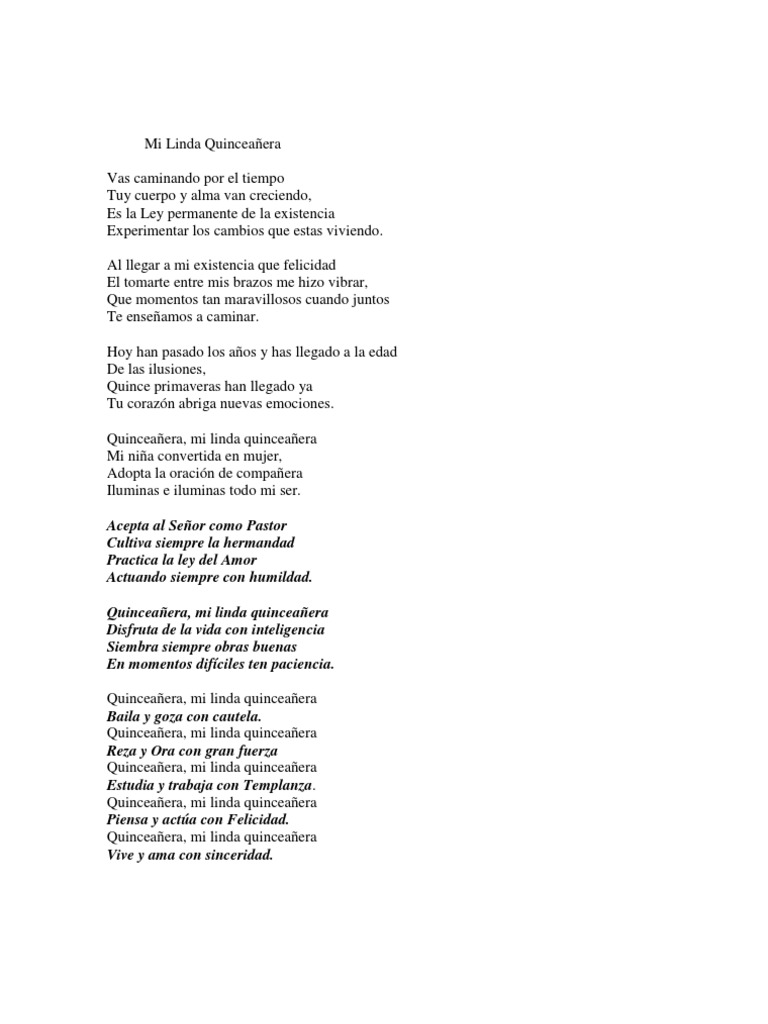 Poema para mi linda quinceañera | PDF | Religión y espiritualidad