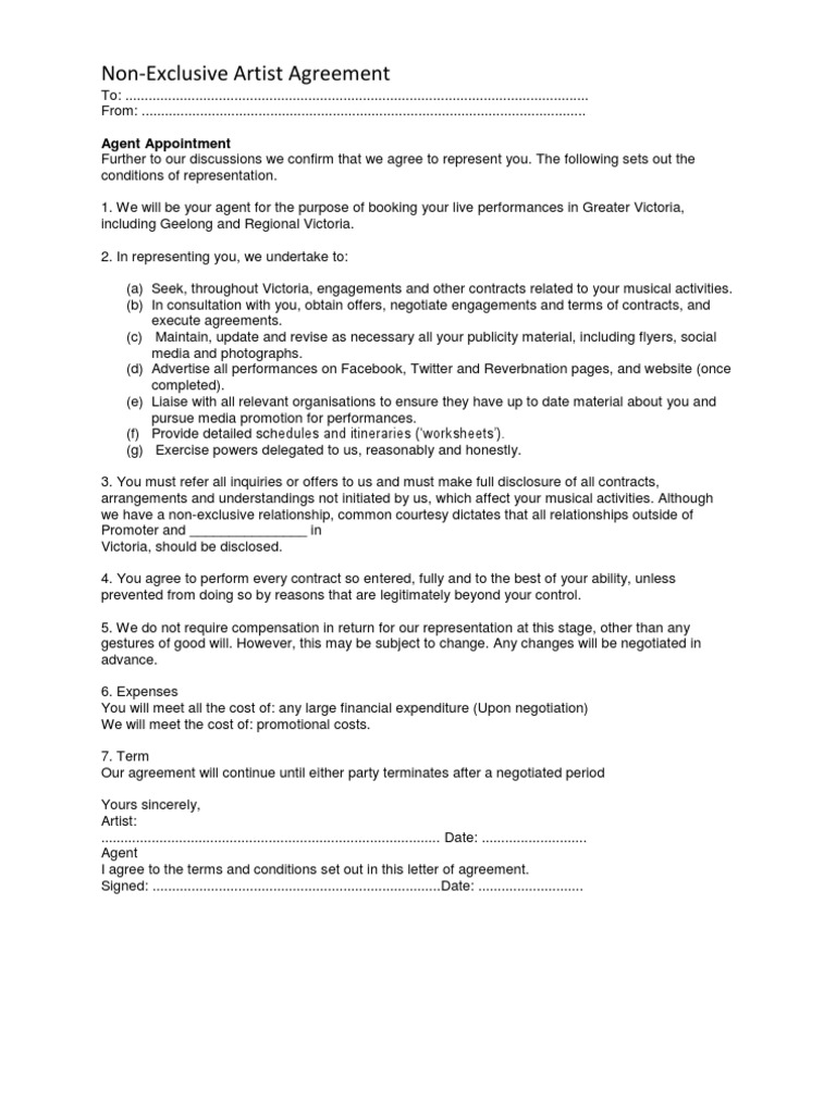 Non Exclusive Agreement | PDF | Common Law | Business