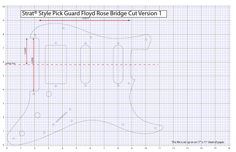 Strat® Style Pickguard Template PDF | PDF | String Instruments | Music ...