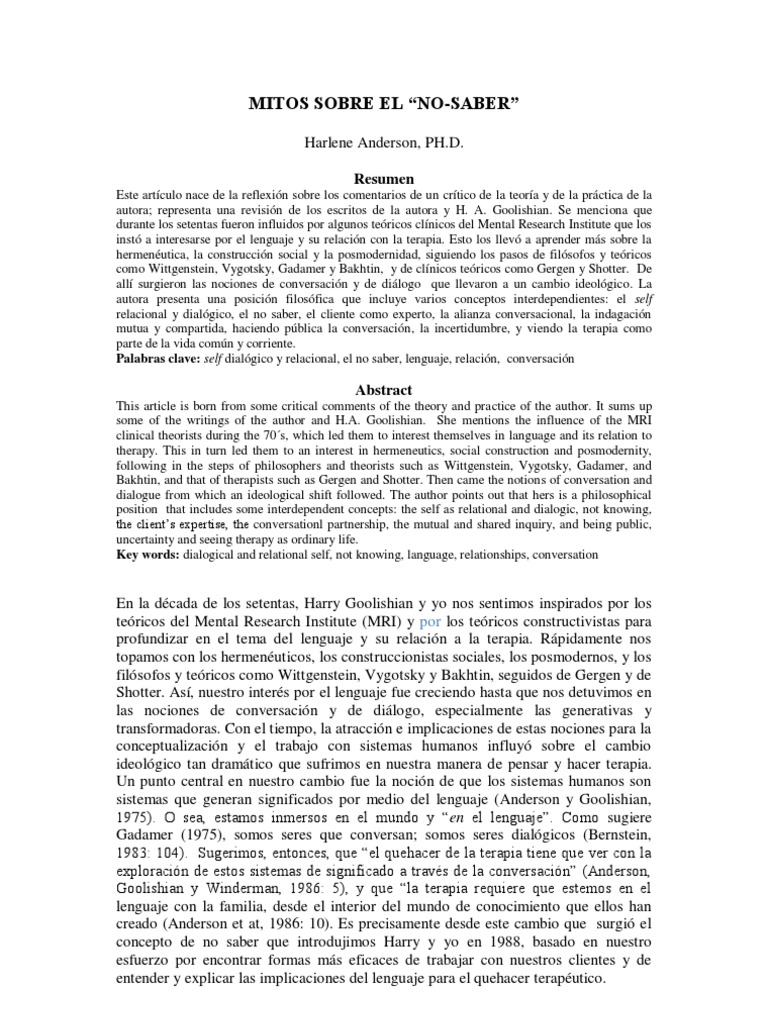 Mitos Sobre La Postura de No Conocer | PDF | Comprensión | Conocimiento