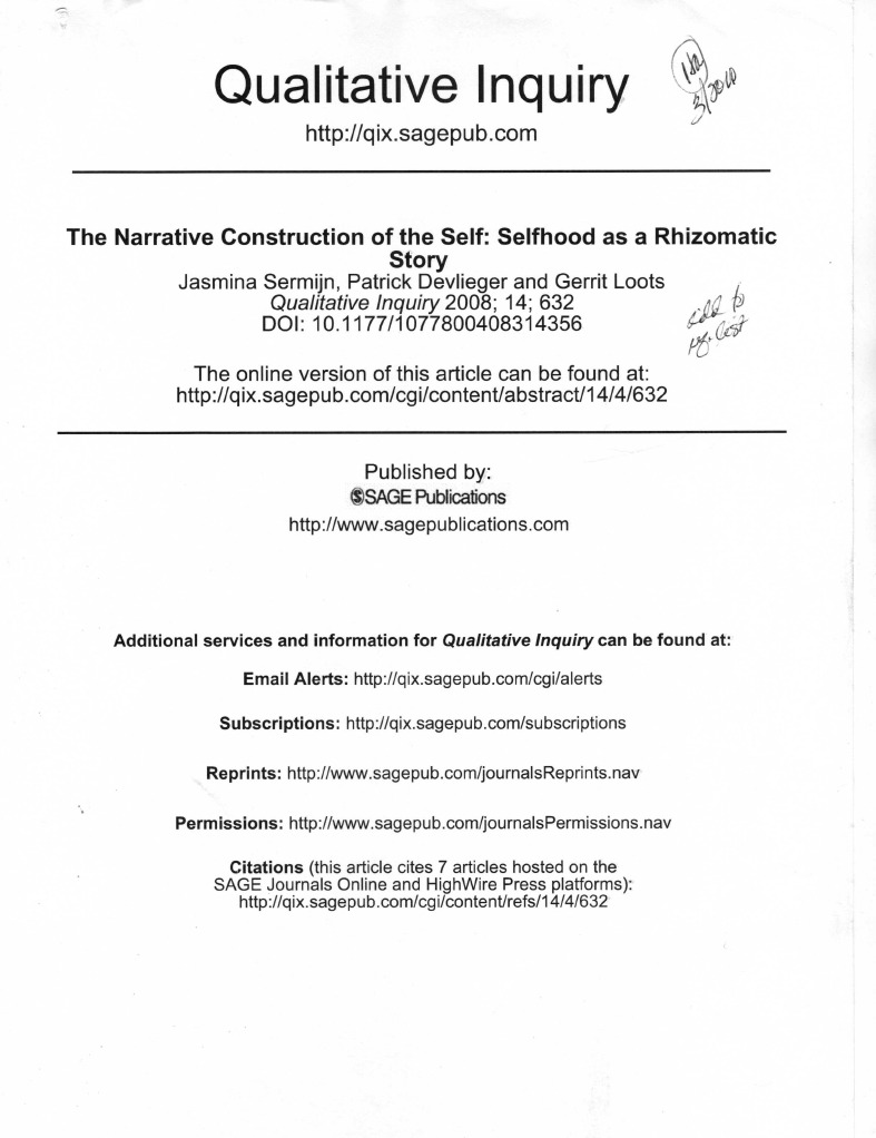 The Narrative Construction of The Self Selfhood As A Rhizomatic Story ...