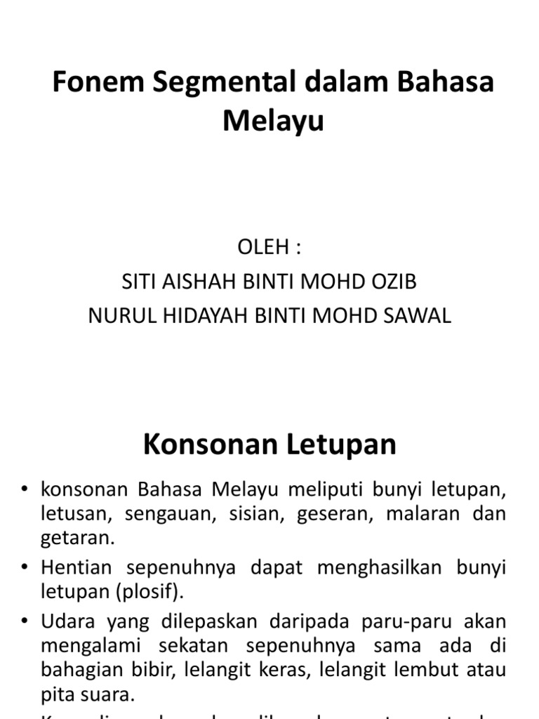 Tajuk 7 - (2) Fonem Segmental DLM BM | PDF