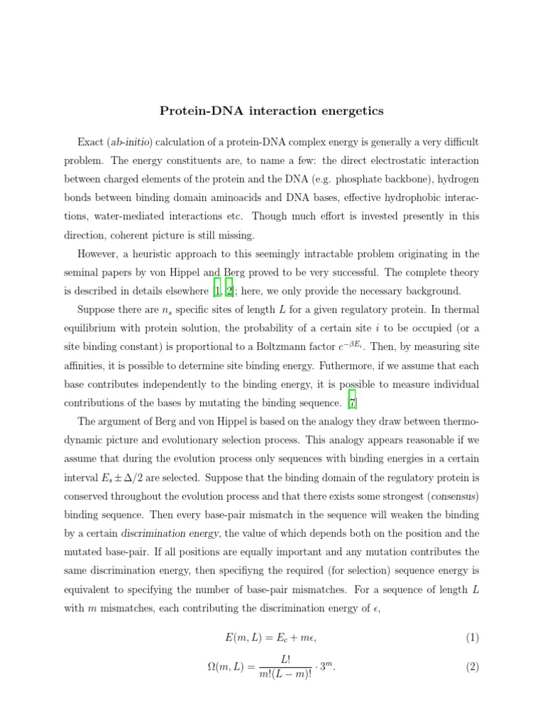 Protein-DNA Interaction Energetics | Download Free PDF | Protein Domain | Dna