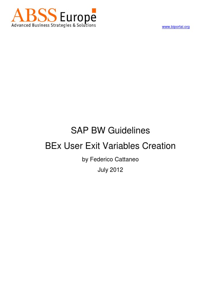 BEx User Exit Variables | Download Free PDF | Variable (Computer Science) | Subroutine