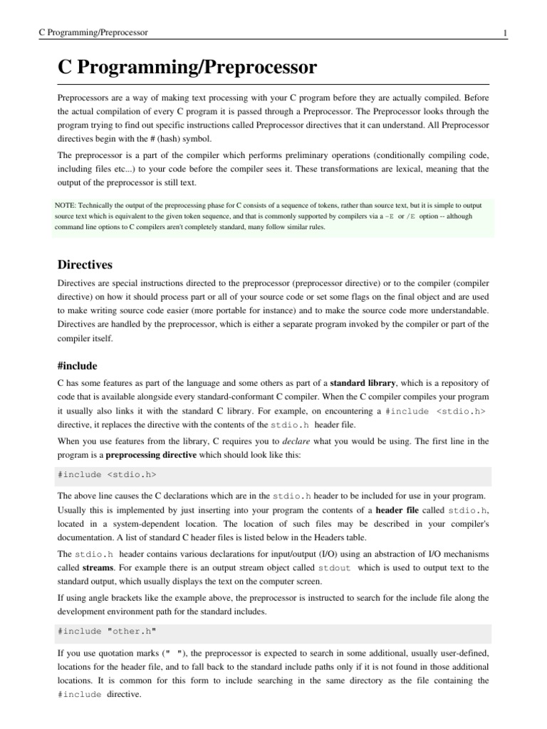 C Preprocessor Pdf Pdf C Programming Language Areas Of Computer Science