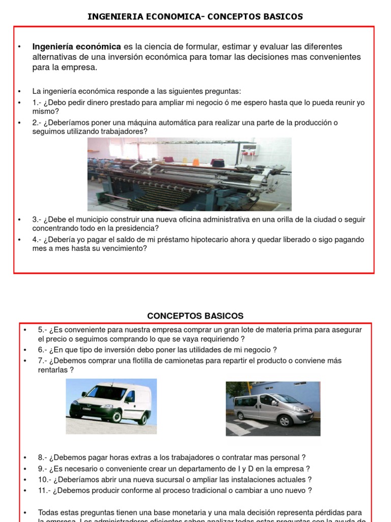 Unidad 1 - A) Fundamentos de Ingenieria Economica | PDF | Interés | Inflación