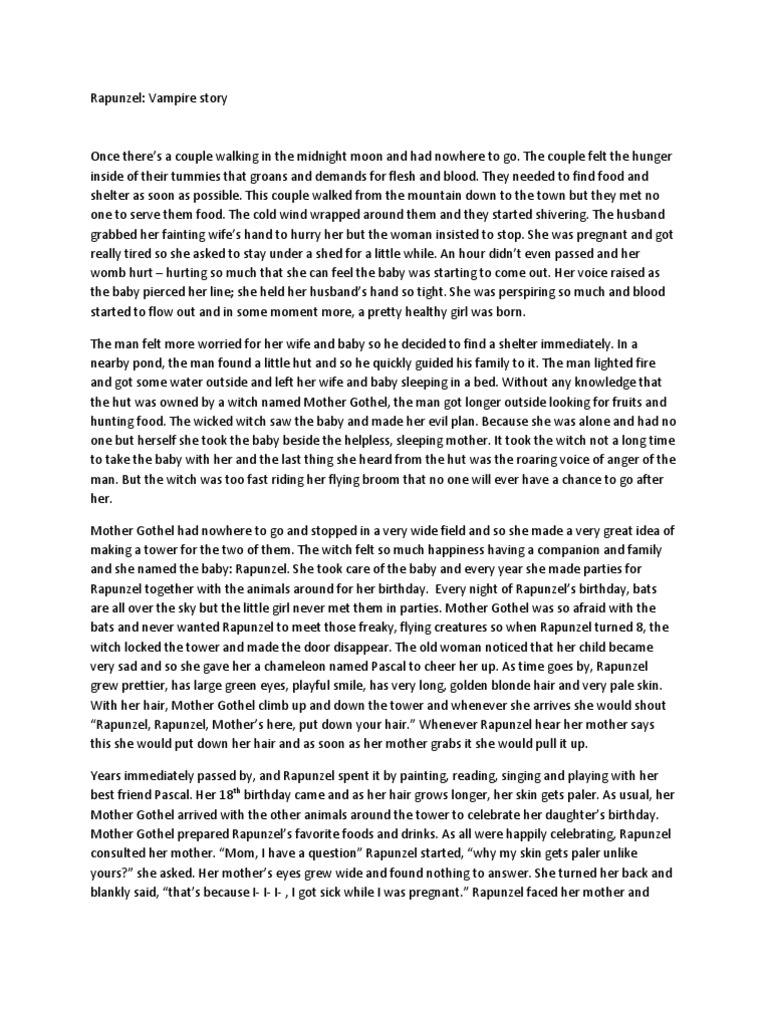 Rapunzel Vampire Story Fanfiction | PDF | Rapunzel