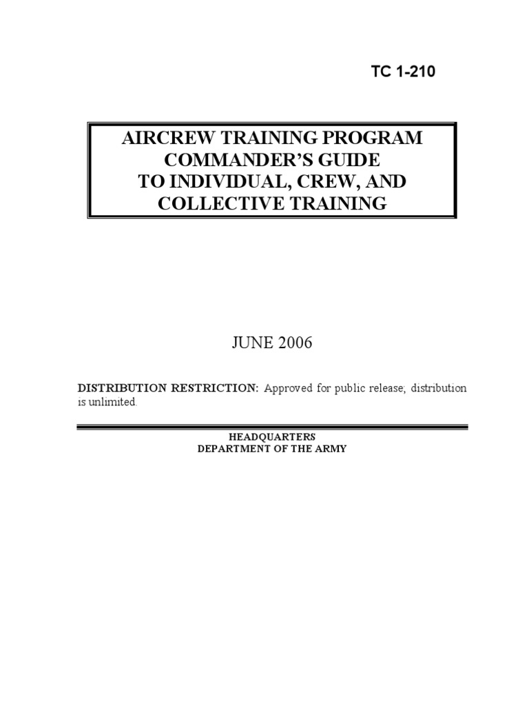 TC 1-210 Aircrew Training Program - Commander's Guide To Individual ...