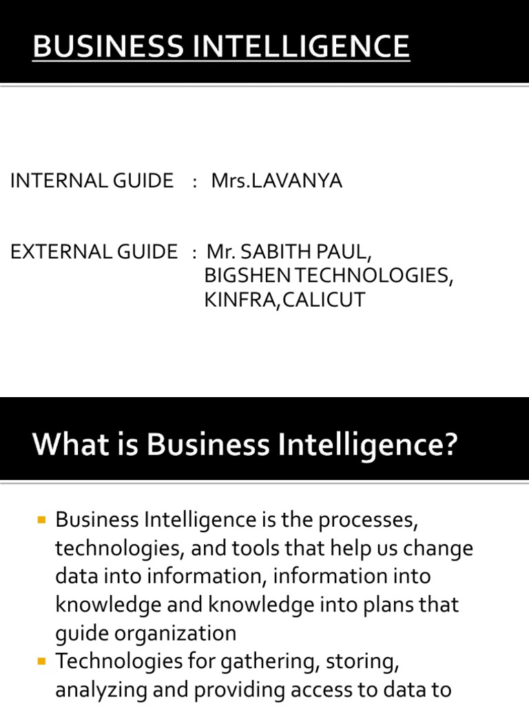 Business Intelligence | PDF | Business Intelligence | Data Analysis