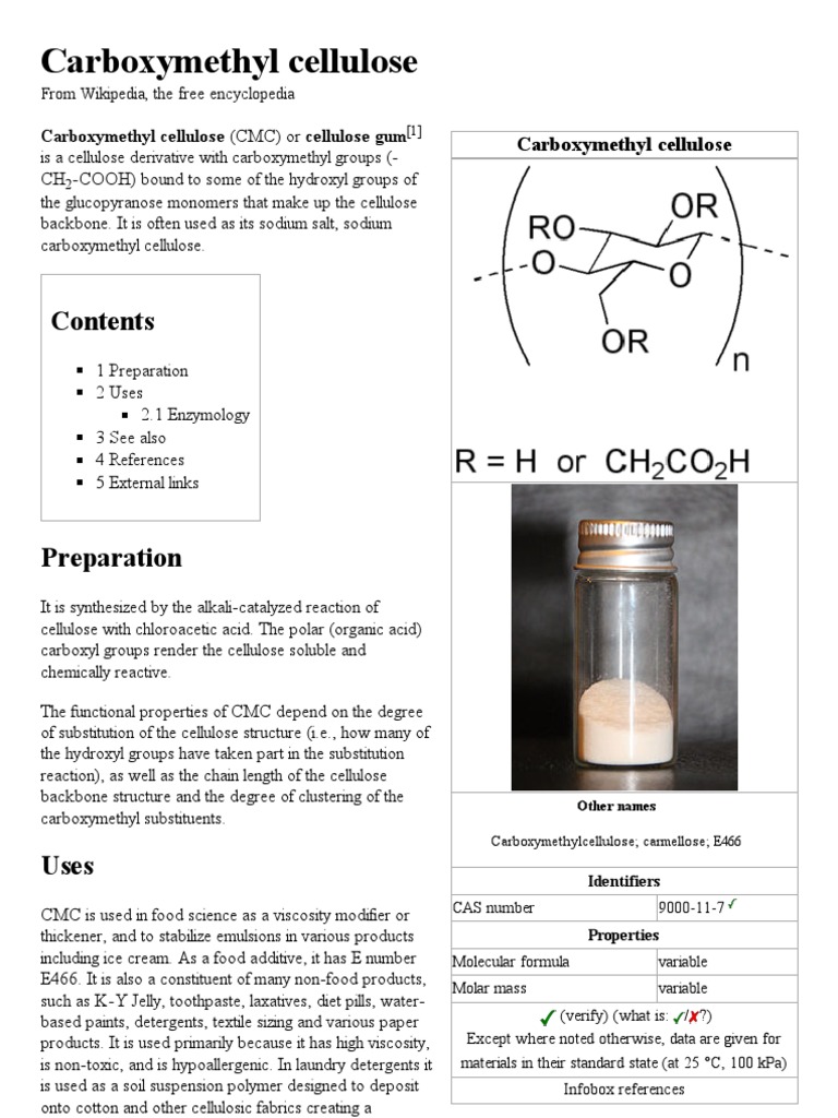 Carboxymethyl Cellulose - Wikipedia, The Free Encyclopedia | PDF ...