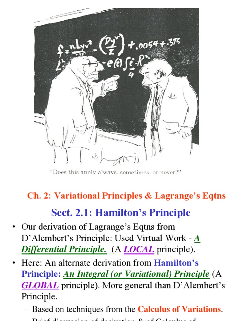 Deriving Lagrange's Equations from Hamilton's Principle of Stationary ...