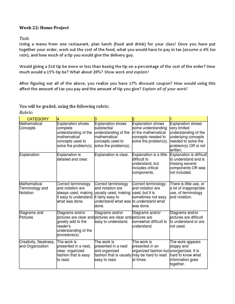 Week 22 - Home Project | PDF | Gratuity | Concept