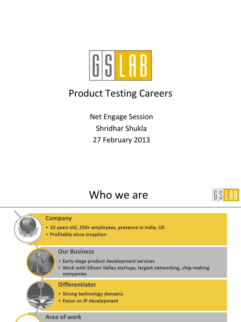 Product Testing Careers: Net Engage Session Shridhar Shukla 27 February ...