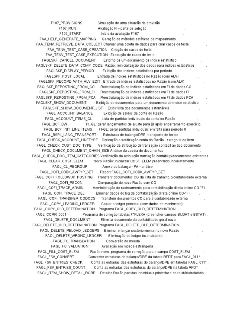 Tabela FAGLFLEXT | PDF | Programa de computador | Programação