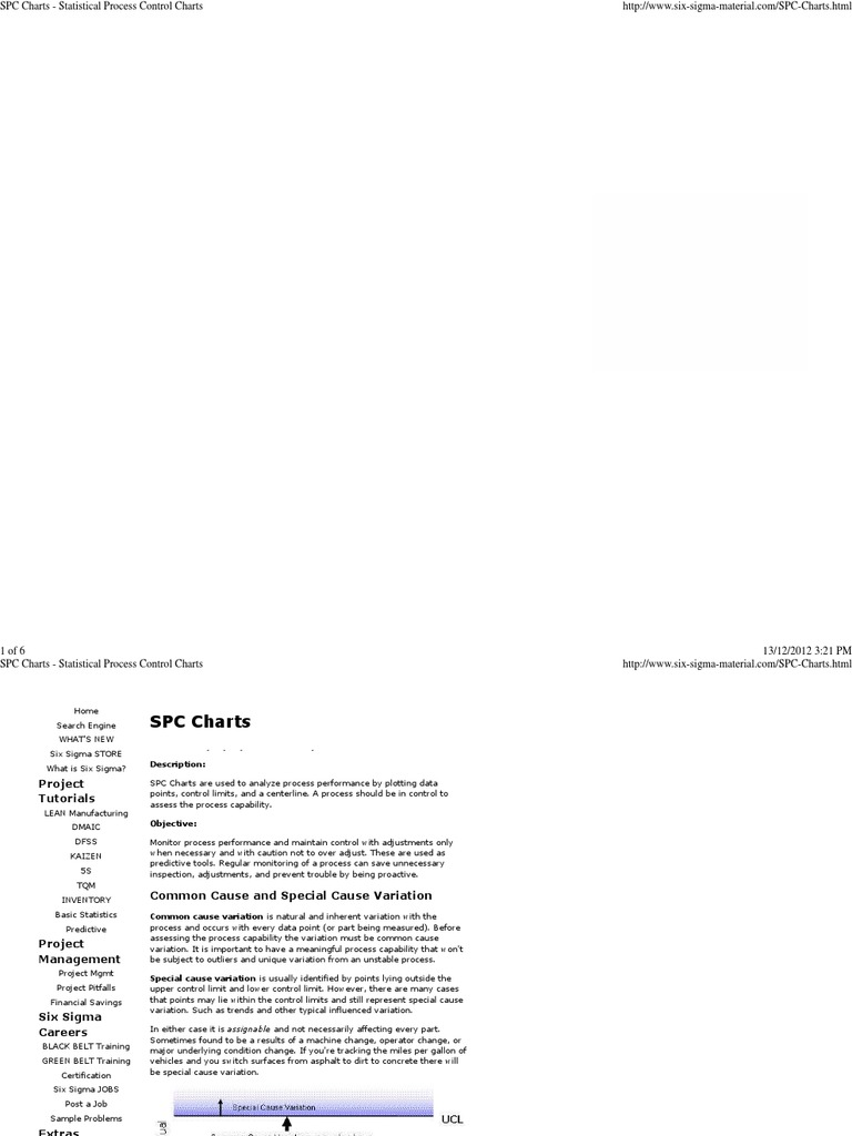 SPC Charts - Statistical Process Control Charts | PDF | Six Sigma ...